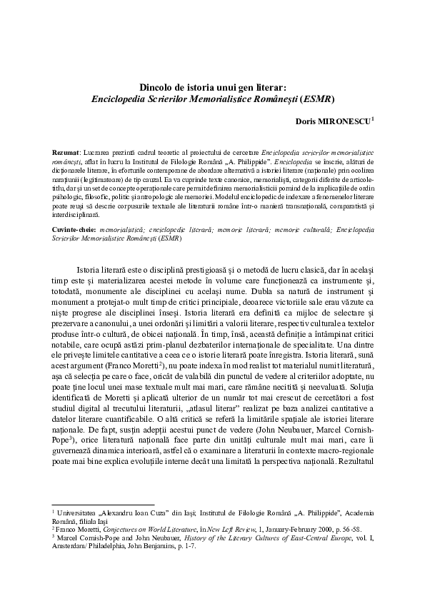 (PDF) Dincolo de istoria unui gen literar. Enciclopedia Scrierilor ...