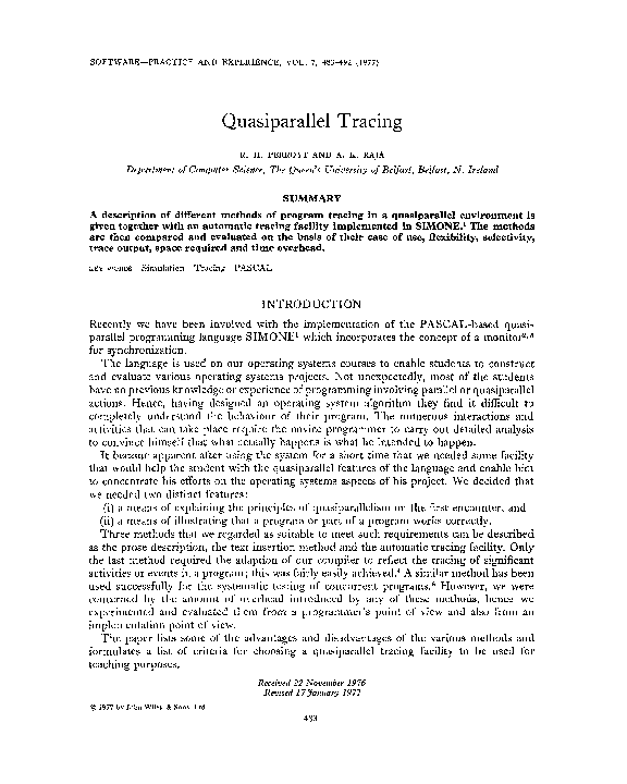 (PDF) Quasiparallel tracing