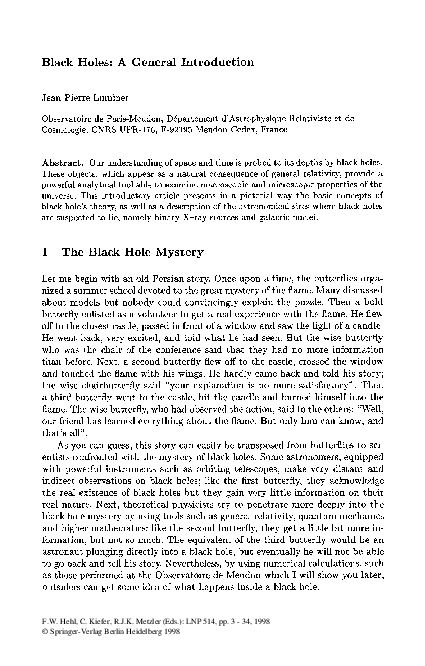 (PDF) Black Holes: A General Introduction