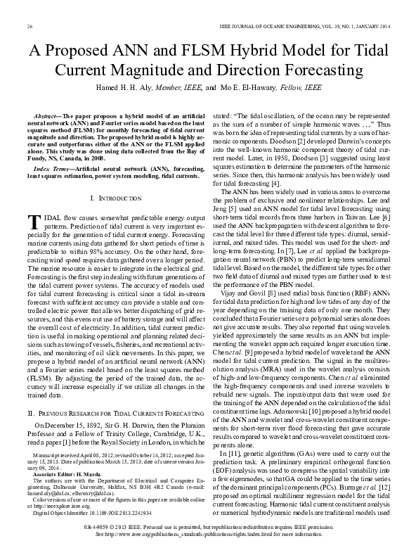(PDF) A Proposed ANN and FLSM Hybrid Model for Tidal Current Magnitude ...