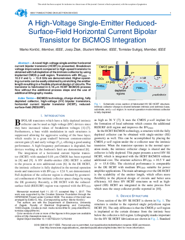 (PDF) A High-Voltage Single-Emitter Reduced-Surface-Field Horizontal ...