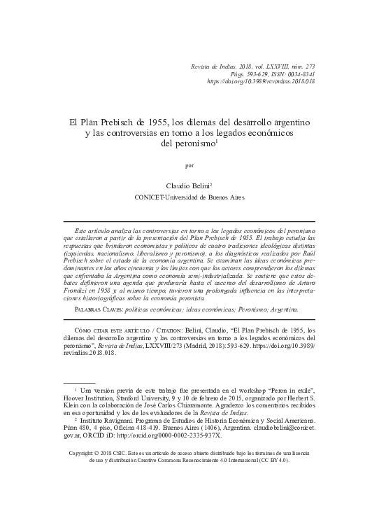(PDF) El Plan Prebisch de 1955, los dilemas del desarrollo argentino y ...