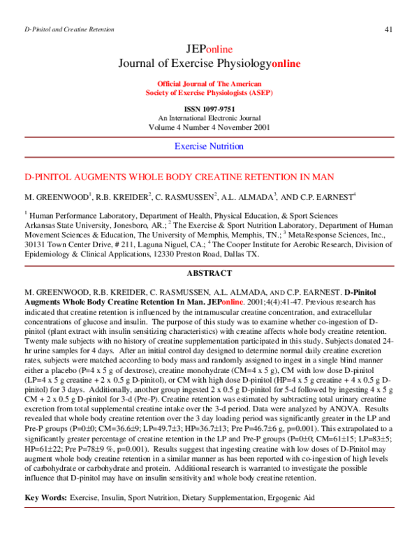 (PDF) D-Pinitol Augments Whole Body Creatine Retention in Man
