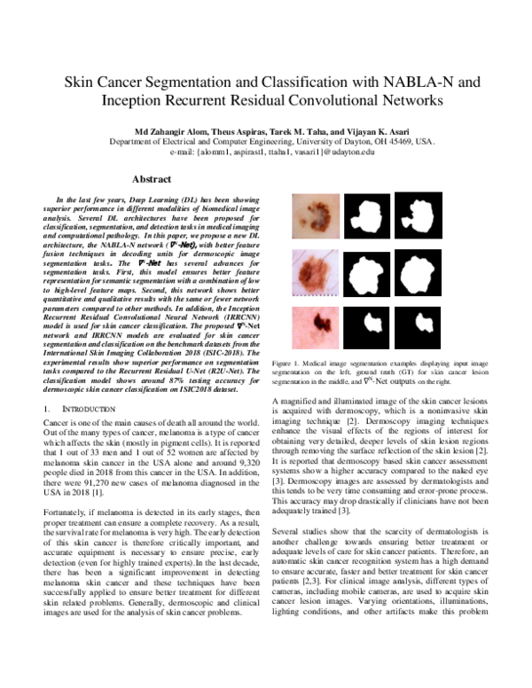(PDF) Skin cancer segmentation and classification with improved deep convolutional neural network