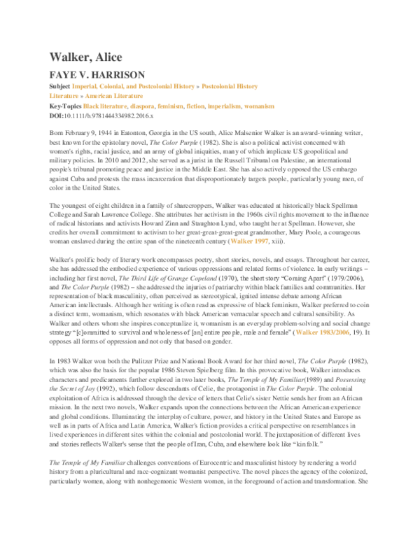 (PDF) Alice Walker