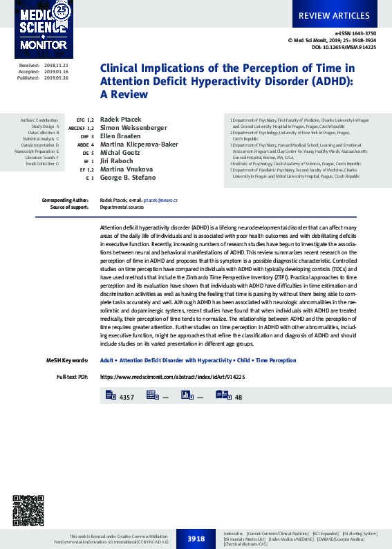 (PDF) Clinical Implications of the Perception of Time in Attention Deficit Hyperactivity ...