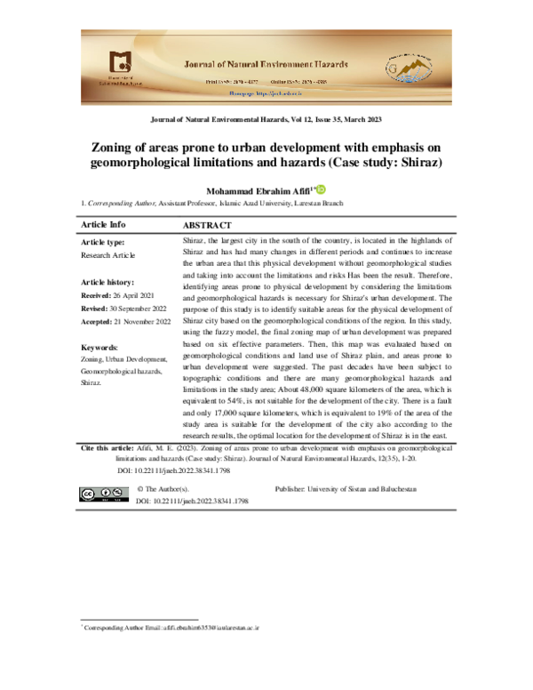 (PDF) Zoning of areas prone to urban development with emphasis on ...