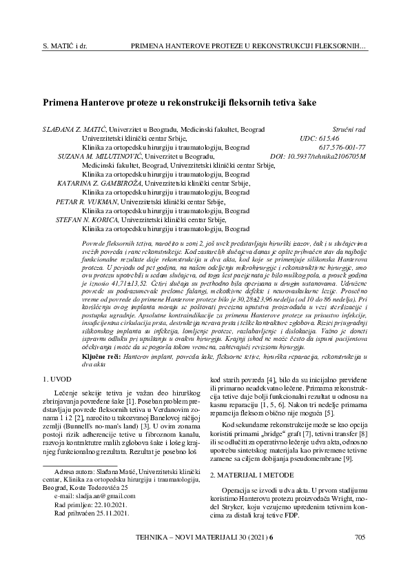 (PDF) Application of the Hunter prothesis in reconstruction of the hand ...