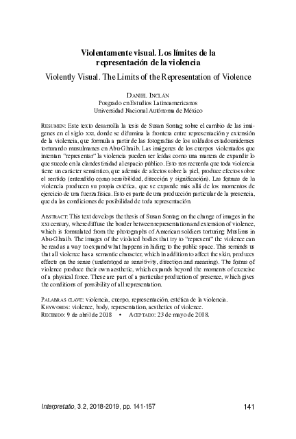 (PDF) Violentamente visual. Los límites de la representación de la ...