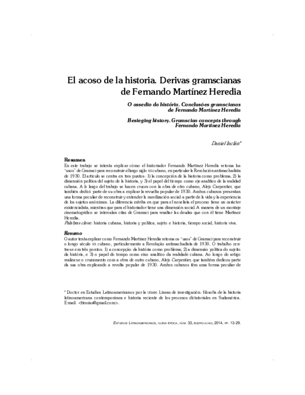 (PDF) El acoso de la historia. Derivas gramscianas de Fernando Martínez ...