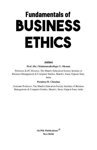 (PDF) Fundamentals of Business Ethics