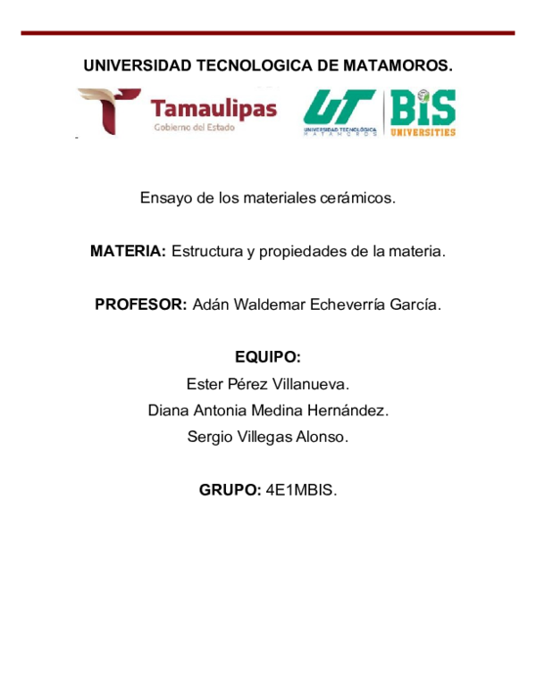 (DOC) Ensayo Materiales ceramicos