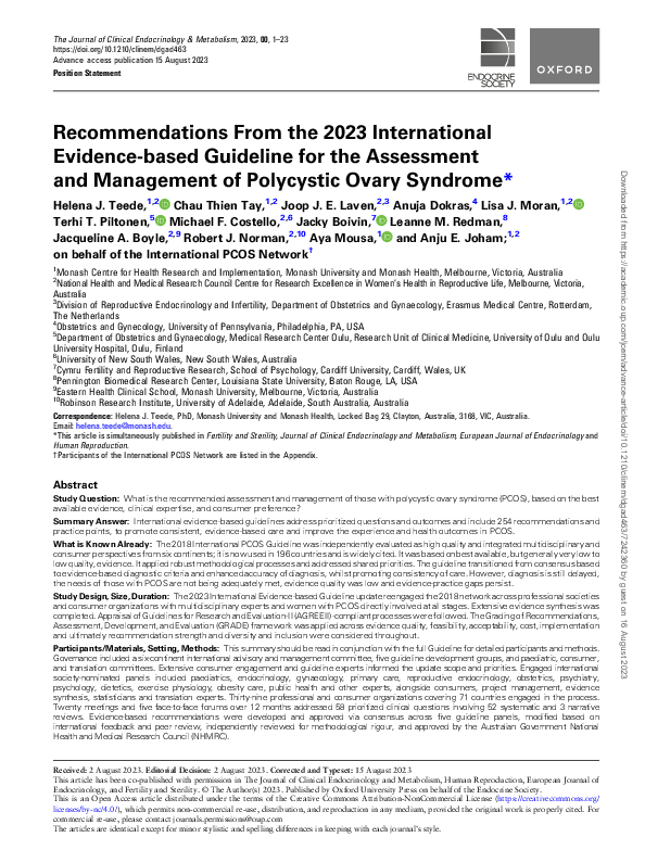 (PDF) Recommendations From the 2023 International Evidence-based ...