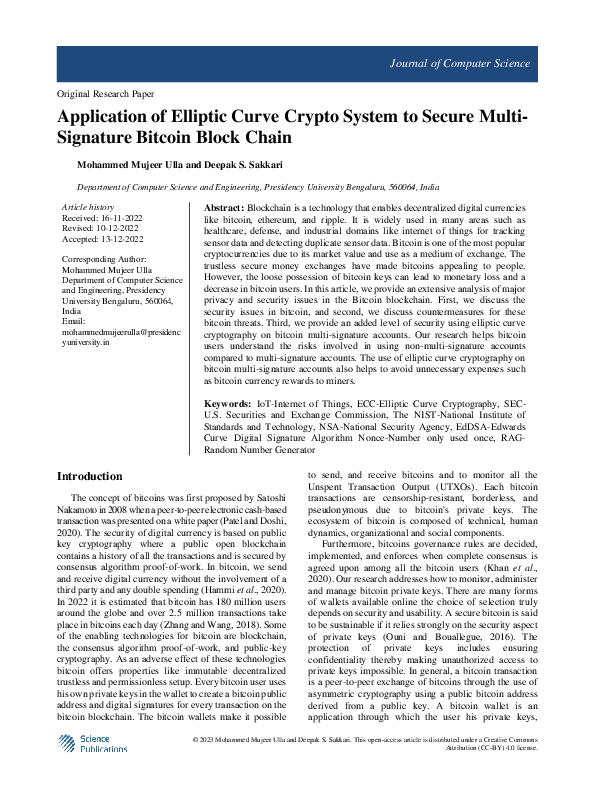 (PDF) Application of Elliptic Curve Crypto System to Secure Multi ...