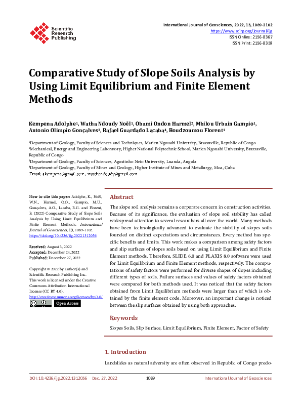 (PDF) Comparative Study of Slope Soils Analysis by Using Limit ...