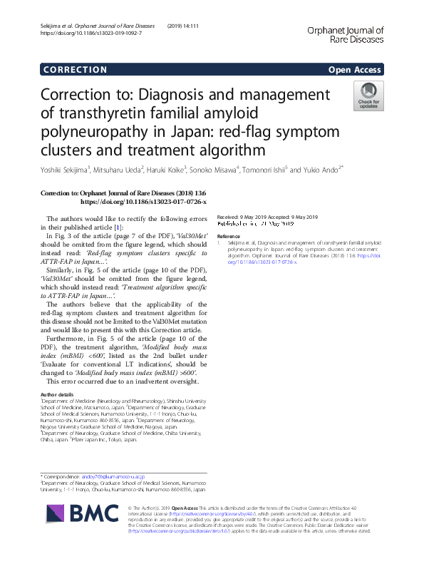 (PDF) Correction to: Diagnosis and management of transthyretin familial amyloid polyneuropathy ...