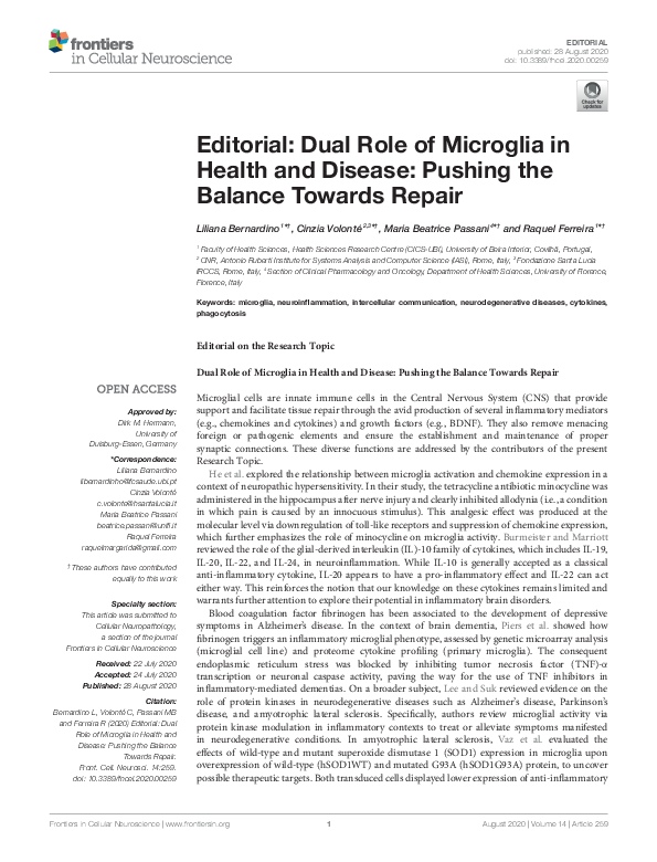 (PDF) Dual Role of Microglia in Health and Disease: Pushing the Balance ...