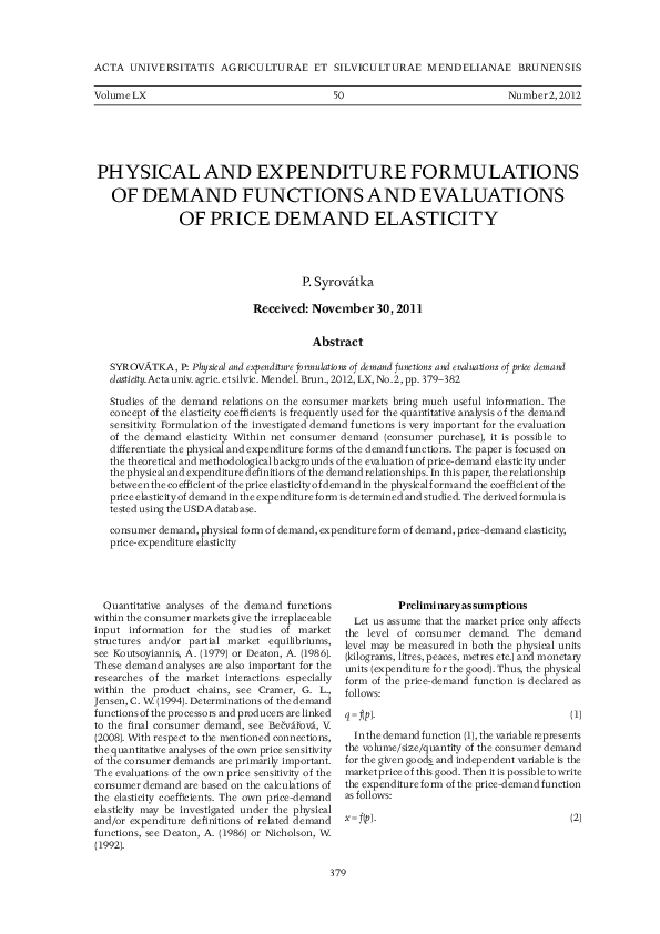 (PDF) Physical and expenditure formulations of demand functions and ...