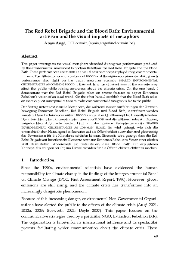 (PDF) The Red Rebel Brigade and the Blood Bath: Environmental artivism ...