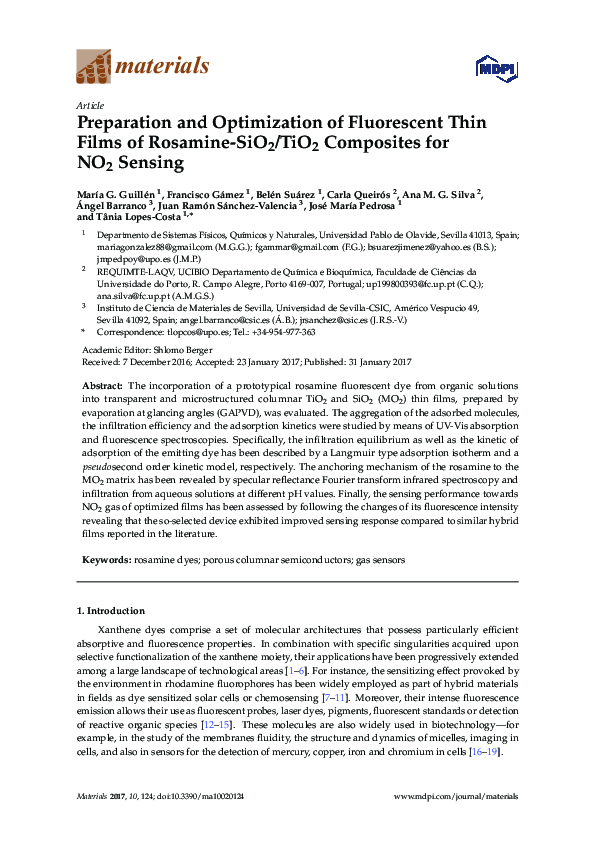 (PDF) Preparation and Optimization of Fluorescent Thin Films of ...