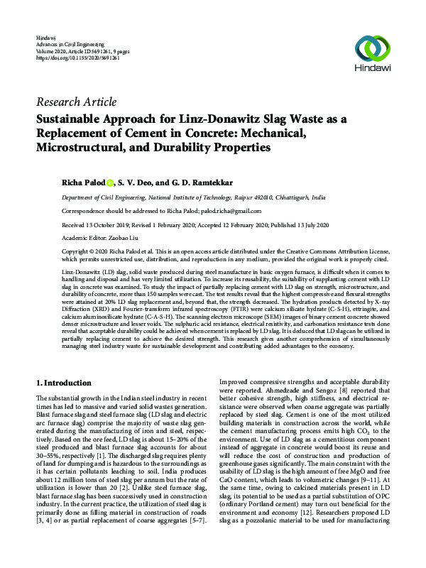 (PDF) Sustainable Approach for Linz-Donawitz Slag Waste as a ...