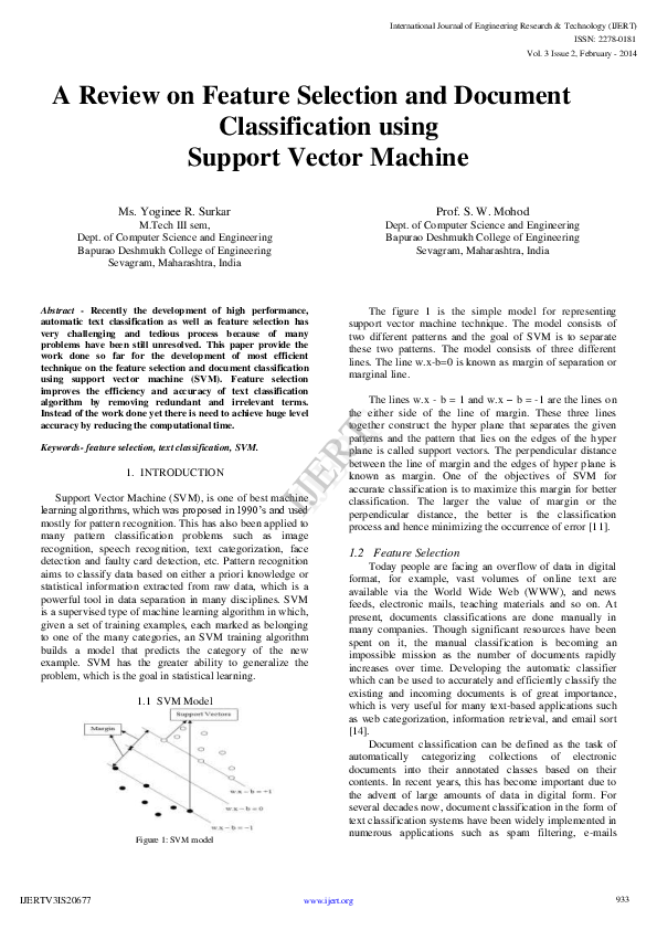 (PDF) A Review on Feature Selection and Document Classification using ...