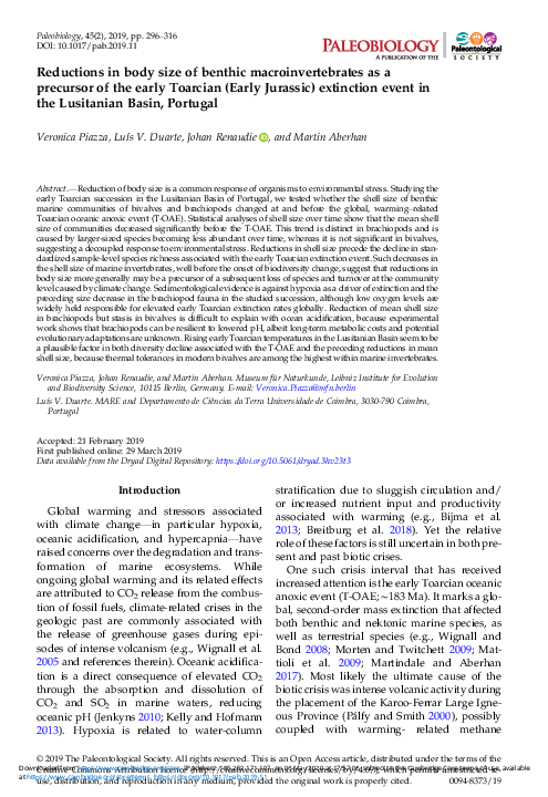 (PDF) Reductions in body size of benthic macroinvertebrates as a ...