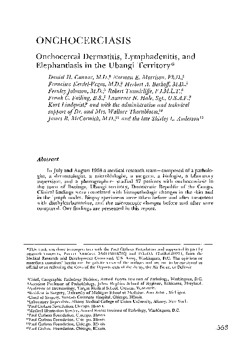 (PDF) Onchocercal dermatitis, lymphadenitis, and elephantiasis in the ...