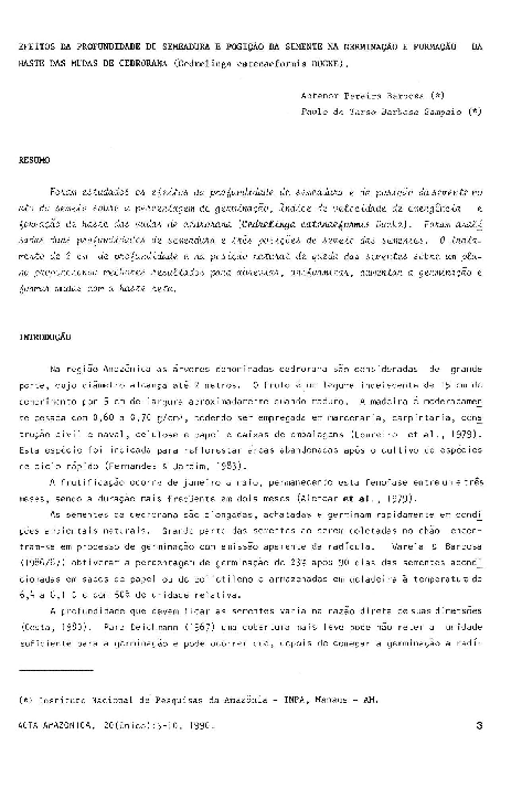 (PDF) Efeitos da profundidade de semeadura e posição da semente na ...