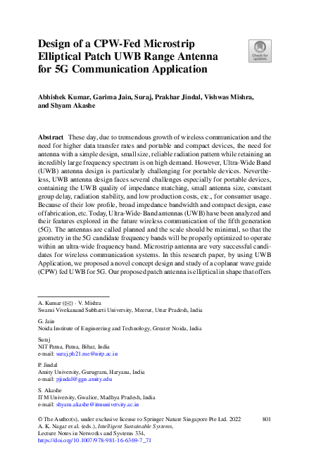 (PDF) Design of a CPW-Fed Microstrip Elliptical Patch UWB Range Antenna for 5G Communication ...