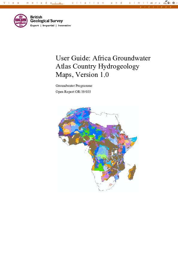 (PDF) User Guide : Africa groundwater atlas country hydrogeology maps ...