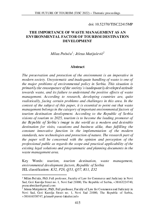 (PDF) The Importance of Waste Management as an Environmental Factor of ...