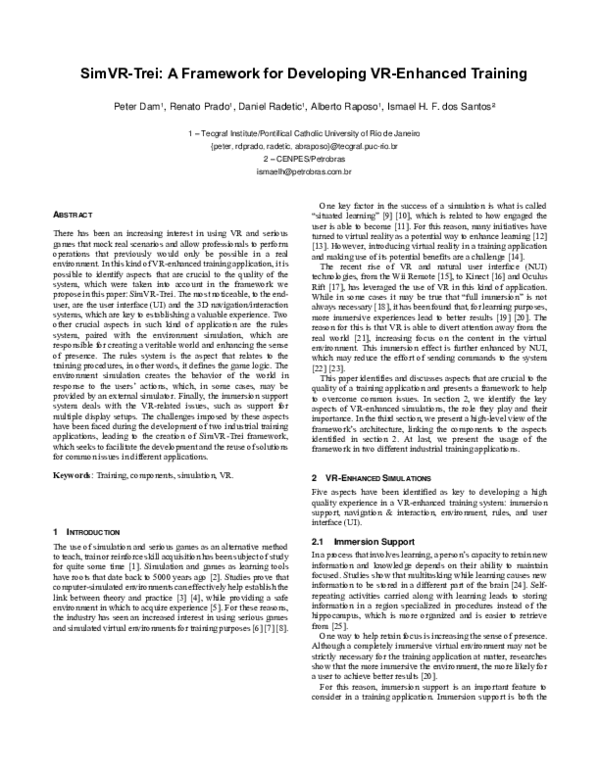 (PDF) SimVR-Trei: A framework for developing vr-enhanced training
