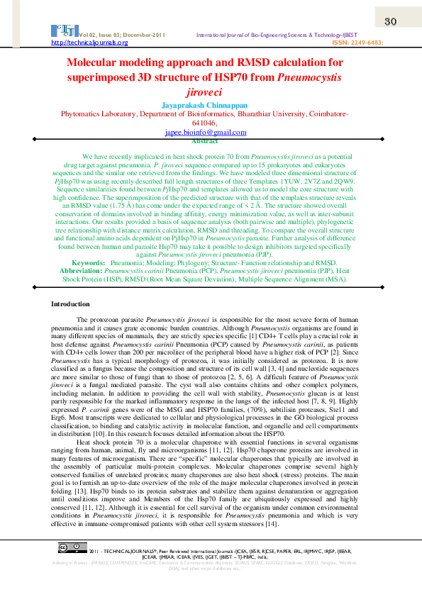 (PDF) Molecular modeling approach and RMSD calculation for superimposed ...