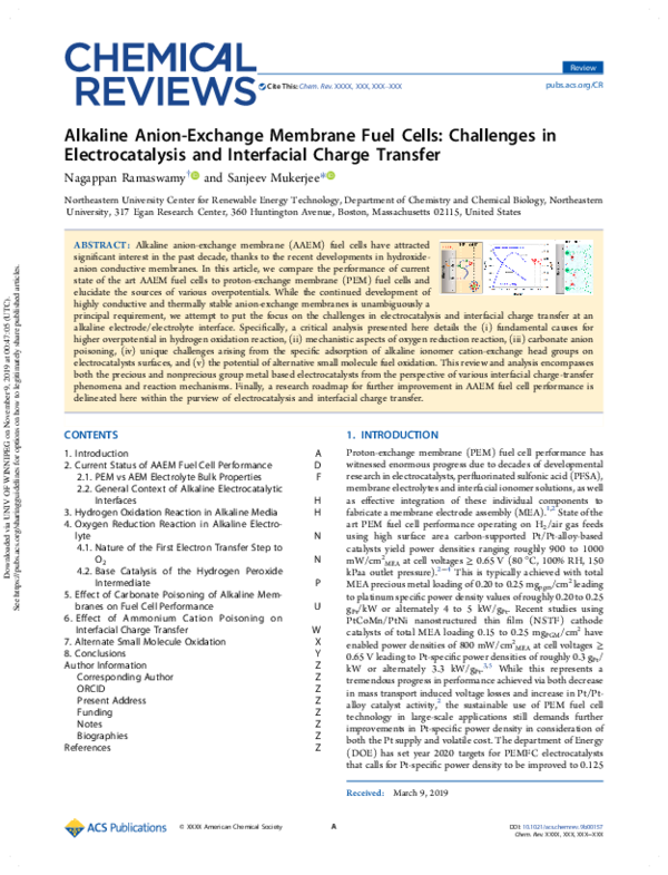 (PDF) Alkaline Anion-Exchange Membrane Fuel Cells: Challenges in ...