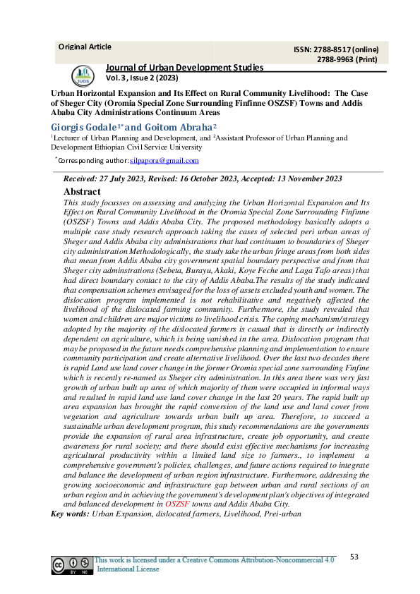 (PDF) Urban Horizontal Expansion and Its Effect on Rural Community ...