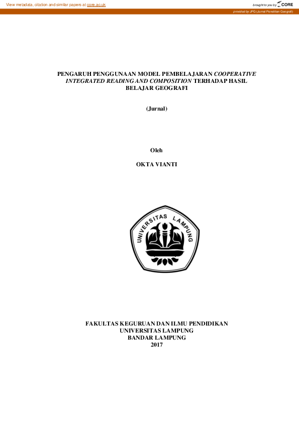 (PDF) Pengaruh Penggunaan Model Pembelajaran Cooperative Integrated Reading and Composition ...