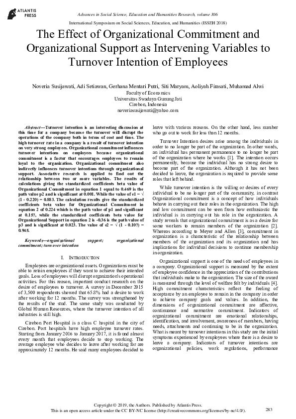 (PDF) The Effect of Organizational Commitment and Organizational Support as Intervening ...