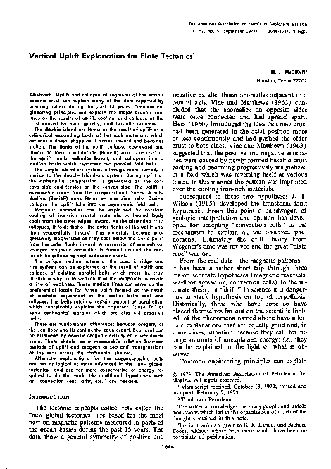 (PDF) Vertical Uplift Explanation for Plate Tectonics [discussion and ...