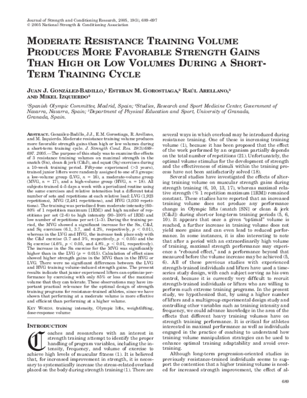(PDF) Moderate Resistance Training Volume Produces More Favorable ...