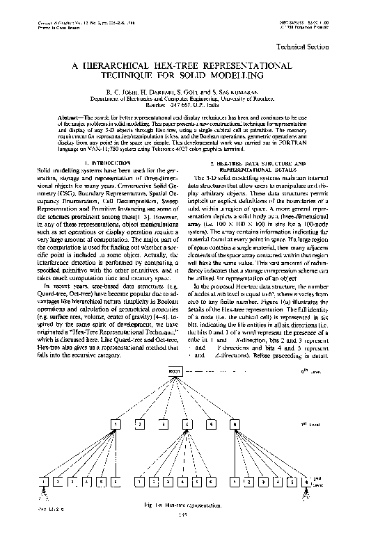 Pdf A Hierarchical Hex Tree Representational Technique For Solid