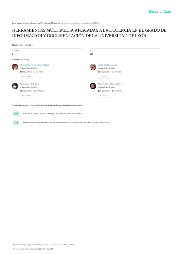 (PDF) Herramientas multimedia aplicadas a la docencia en el grado de información y documentación ...