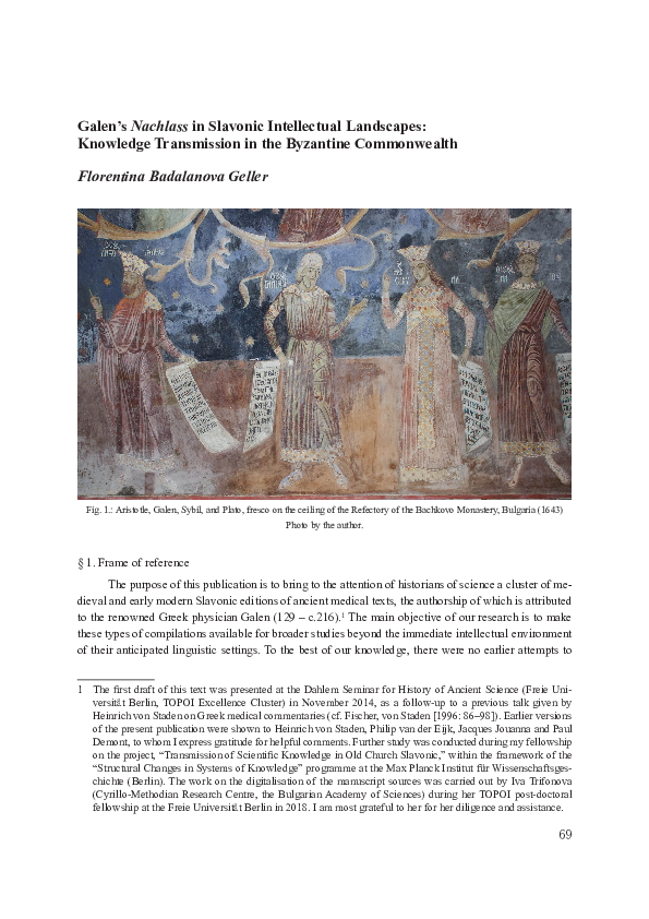 (PDF) “Galen’s Nachlass in Slavonic Intellectual Landscapes: Knowledge ...