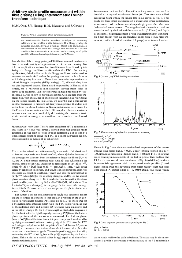 (PDF) Arbitrary strain profile measurement within fibre gratings using interferometric Fourier ...
