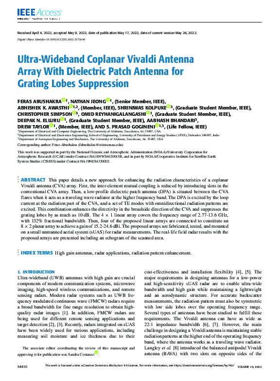 (PDF) Ultra-Wideband Coplanar Vivaldi Antenna Array With Dielectric ...