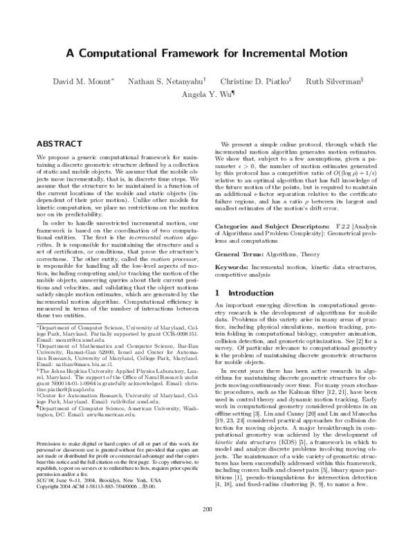 (PDF) A computational framework for incremental motion