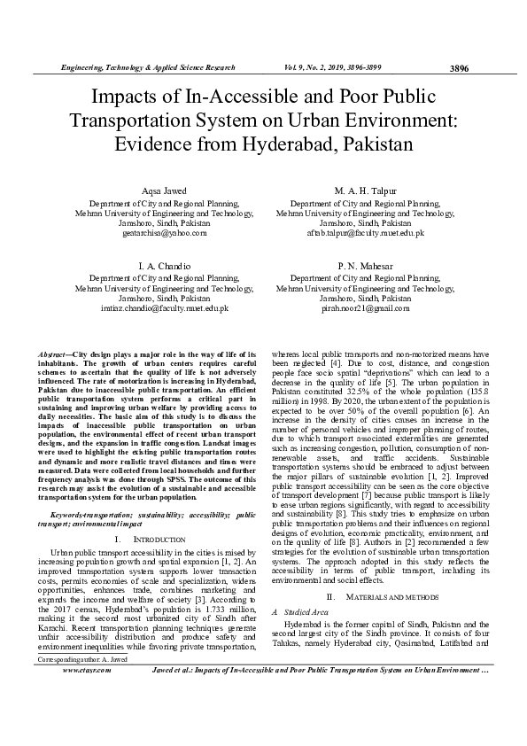 (PDF) Impacts of In-Accessible and Poor Public Transportation System on ...