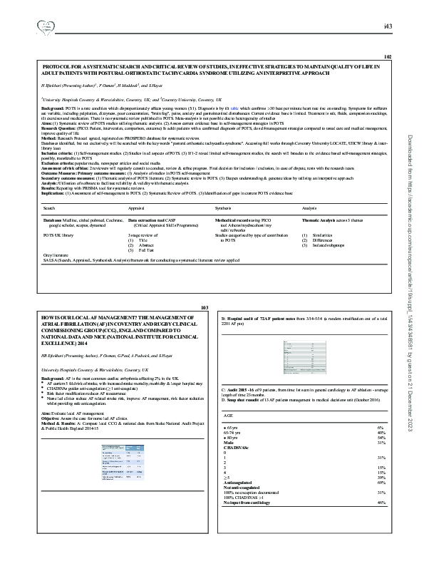 (PDF) 103How is our local AF management? The management of atrial ...