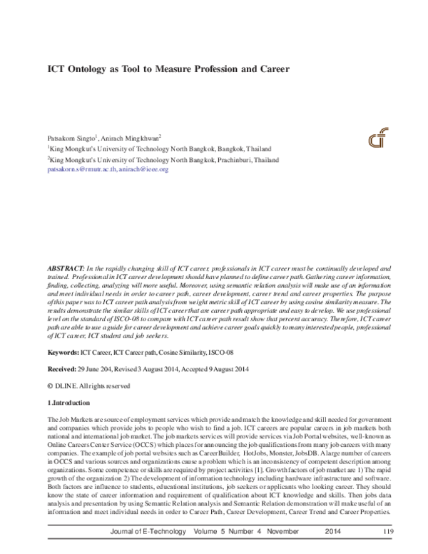 (PDF) ICT ontology as tool to measure profession and career