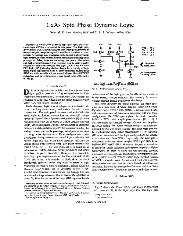 (PDF) GaAs split phase dynamic logic
